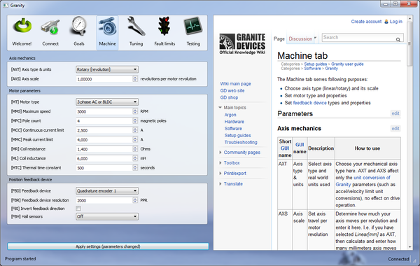 Machine tab - Granite Devices Knowledge Wiki