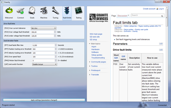 Fault limits tab - Granite Devices Knowledge Wiki